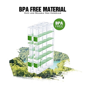 Piscifun Fishing Tackle Boxes, Tackle Trays with Waterproof Labels and Removable Dividers, 3600 BPA-Free Plastic Clear Fishing Storage Organizer Boxes for Lures, 2 Packs