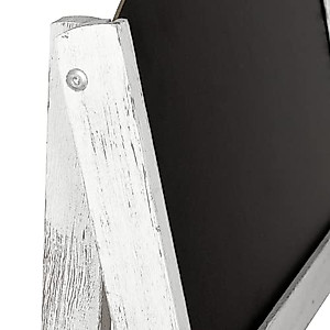 NO MORE TAG 3 Tier Ladder Shelf, Industrial Plant Shelf with Blcakboard, Wooden Shelf with Stable Frame Plant Stand Storage Rack Shelf, White