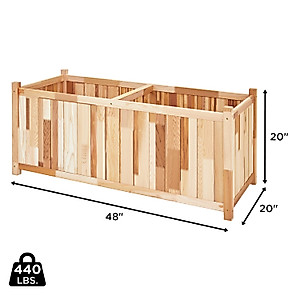 Jumbl Canadian Cedar Planter Box | Wood Garden Bed for Growing Flowers, Succulents & Other Plants at Home | Great for Outdoor Patio, Deck, Balcony