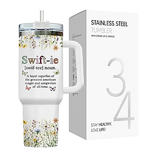 34HD Gifts for Women, Stainless Steel Tumbler with Lid, Coffee Travel Mug, Double-Wall Vacuum Insulated Tumbler, Leak Proof Drinking Cup