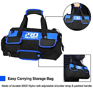 Prostormer 198-Piece General Household Hand Tool Set, Multi-Purpose Basic Home Repair Tool Kit with Wide Mouth Open Storage Tool Bag for DIY and Home Maintenance