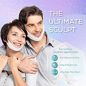 VENUS VISAGE V-Line Chin Mask, Moisturizing Double Chin Mask for Jaw Line Definition, Chin Strap for Double Chin for Women & Men, V Line Lifting Mask, Visually Sculpting Double Chin Strap (5-Pack)