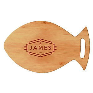 Animal Shape Personalized Bamboo Cutting Board - Cadet (Fish)