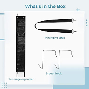 Outgeek Leggings Storage Organizer, Space Saving Clothes Roll Holder with 12 Compartments, Foldable Closet Hanging Storage Bag for Shirts, Pants, Towels, Jean (Black)