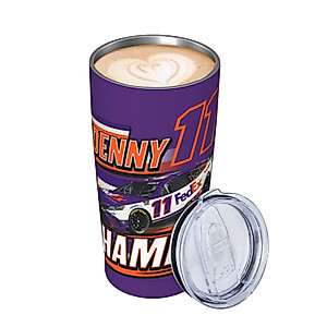 XCSEZ Denny Hamlin 11 20 Oz Stainless Steel with Lids Coffee Thermal Cup Double Wall Mug Metal Straw and Brush Durable for Hot Cold Drinks