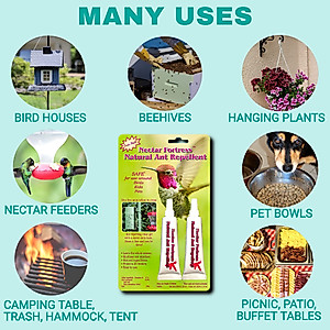 Sapphire Labs Nectar Fortress Natural Ant Repellent; Multi-Purpose Clear Gel Ant Guard for Hummingbird Feeders (Twin)