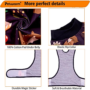 PetWarm Recovery Suit for Male Dogs Neutered,Surgery Suit for Dogs,Professional Pet Recovery Shirt Dog Abdominal Wounds Bandages Female Male Dog Onesie for Spay Neuter,Zoo Pattern,Black Brown,XL