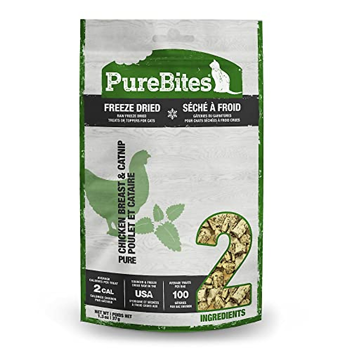 PureBites Chicken Breast & Catnip Freeze-Dried Cat Treats 1.3Oz / 37G | Value Size