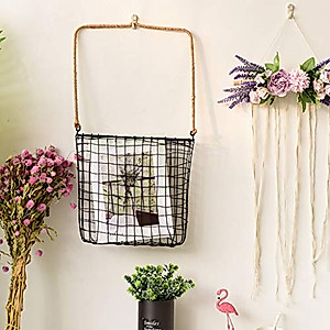 Storage Newspaper Baskets Wall-Mounted Basket Home Magazine Rack Shelf Newspaper Iron Decoration Flower Basket Retro and Beautiful (Color : Black, Size : 27 * 60cm)