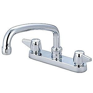 Central Brass 0125-A Two Handle 6" Installation Cast Brass Kitchen Faucet Chrome Commercial Quality Easy Installation