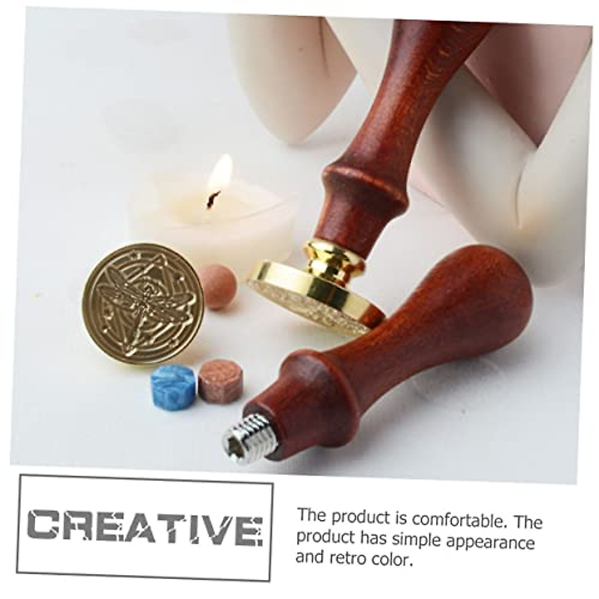 EXCEART 3Pcs Wooden Handle Wooden Stamps Brass Fittings Wedding invites Wooden Wax Stamp Handle Wax Stamp Replacement Handle Making Stamp Handle Stamp Handle Replacement Wooden Seal Handle