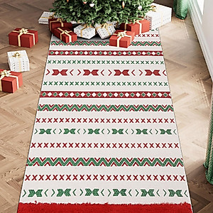 HiiARug Boho Decor Runner Rug 2'x4'4" Tufted Area Rug with Tassels Machine Washable Runner Rugs for Hallway Living Room Front Porch Patio Balcony Bedroom