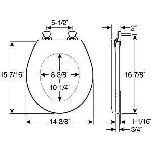 BEMIS 500EC 390 Toilet Seat with Easy Clean & Change Hinges, 1 Pack Round, Cotton White