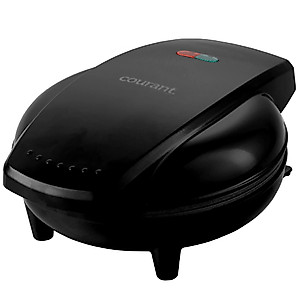 Courant Griddle/Mini Oven Compact Griddle 7-inch Personal Griddle/Pizza Maker Black