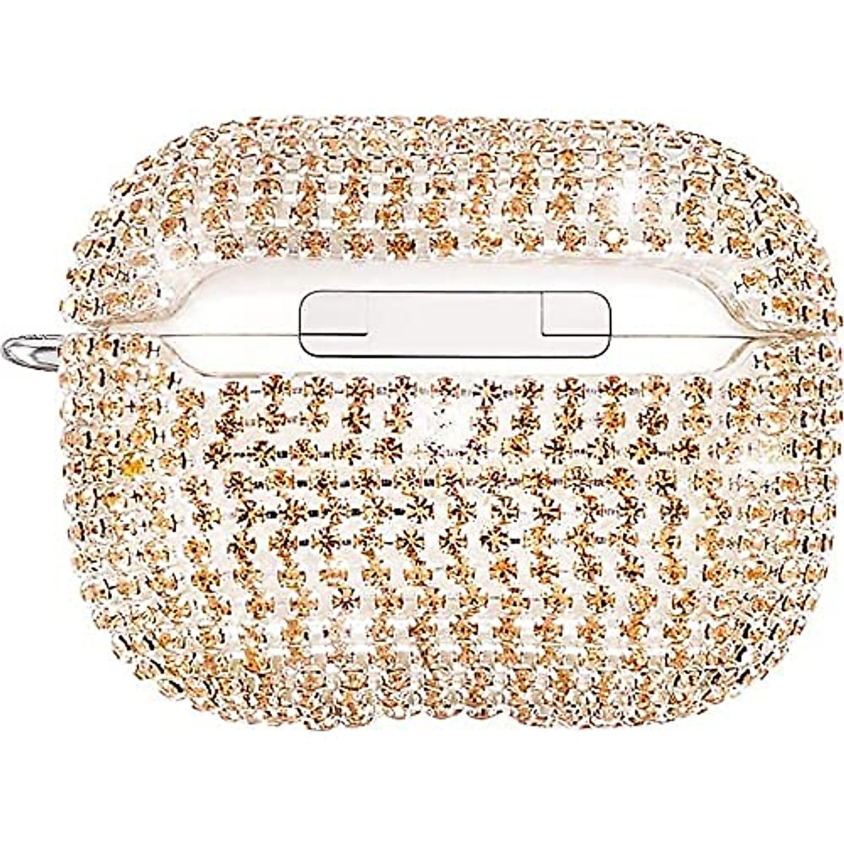 SaharaCase Rhinestone Case for Apple AirPods 3 (2021 3rd Generation) [Rugged] Full Body Protection Antislip Grip Slim with Keychain - Gold