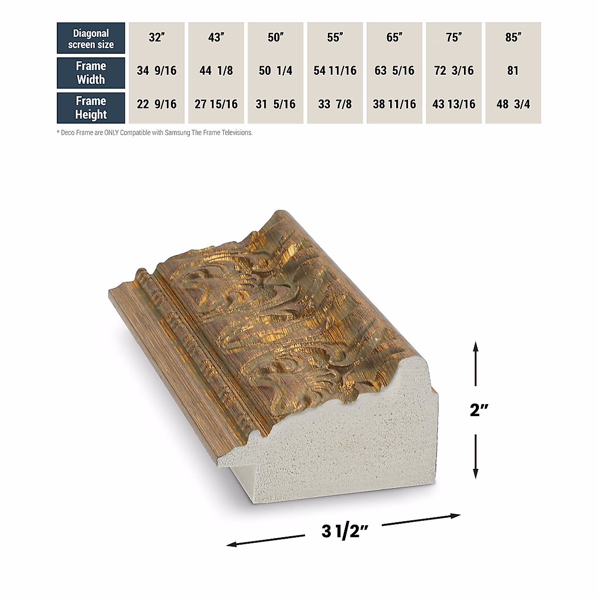 Frame My TV Deco TV Frames -Tuscan Copper Compatible ONLY with Samsung (Fits 2021-2025 Frame TV, 50")