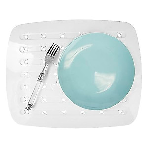 Home Basics Kitchen PVC Sink Mat, White (12" x 16")