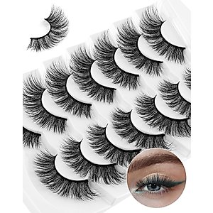 Natural Lashes Fluffy False Lashes That Look Like Extensions 3D Faux Mink Eyelashes 7 Pairs Cat Eye Fake Lashes Pack X23 Sexy False Eyelashes
