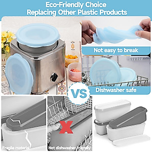 PUREKRA Silicone Lids for Cuisinart 2-Quart Freezer Bowl, 2 Pack Reusable Covers for Cuisinart lce Cream Maker, Dishwasher, Microwave & Freezer Safe, Kitchen Accessory