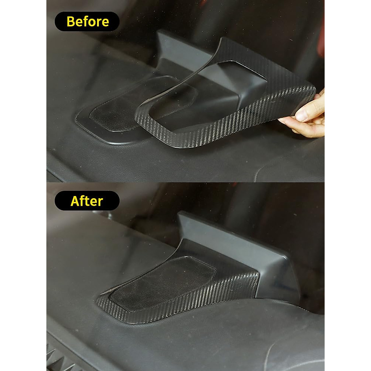 RURZTDAKM Car Center Console Dashboard Horn Decorative Protector Cover,Real Carbon Fiber Trim,Fit for Toyota Supra GR A90 A91 MK5 2019-2022,Auto Interior Accessories (Black Carbon Fiber)