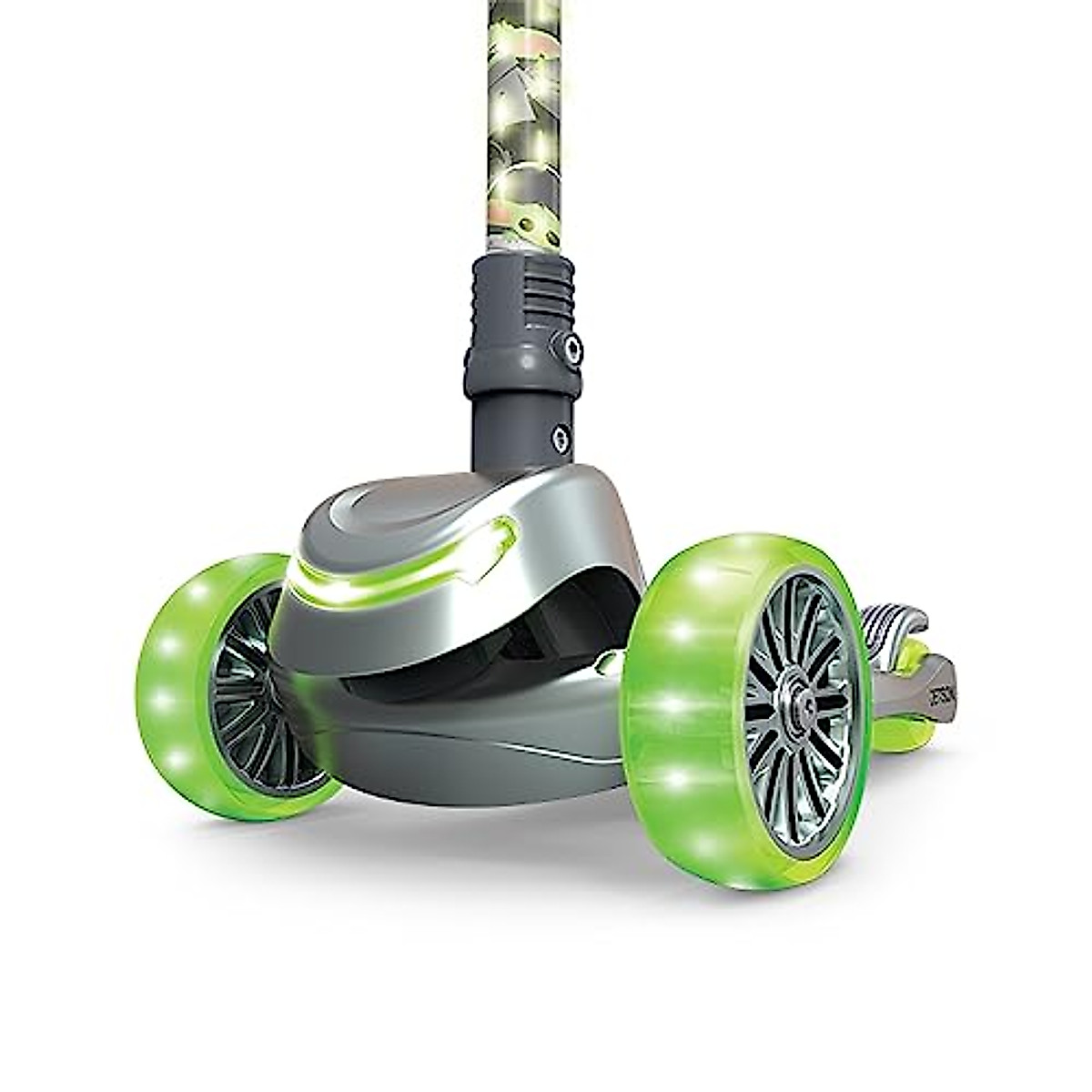 Jetson Disney Grogu™ 3-Wheel Kick Kids Scooter, LED Lights on Stem & Light-Up Wheels, Lightweight Frame, Height-Adjustable Handlebar, Lean-to-Steer System, Easy-Fold Mechanism, Ages 3+, JBYOD-3KIK