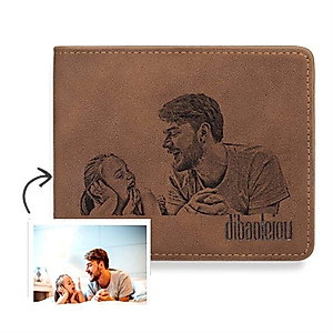 Mens Wallet Custom Wallets Personalized Photo Wallet For Men Customized Picture Wallet for Dad,Son Style 2 F