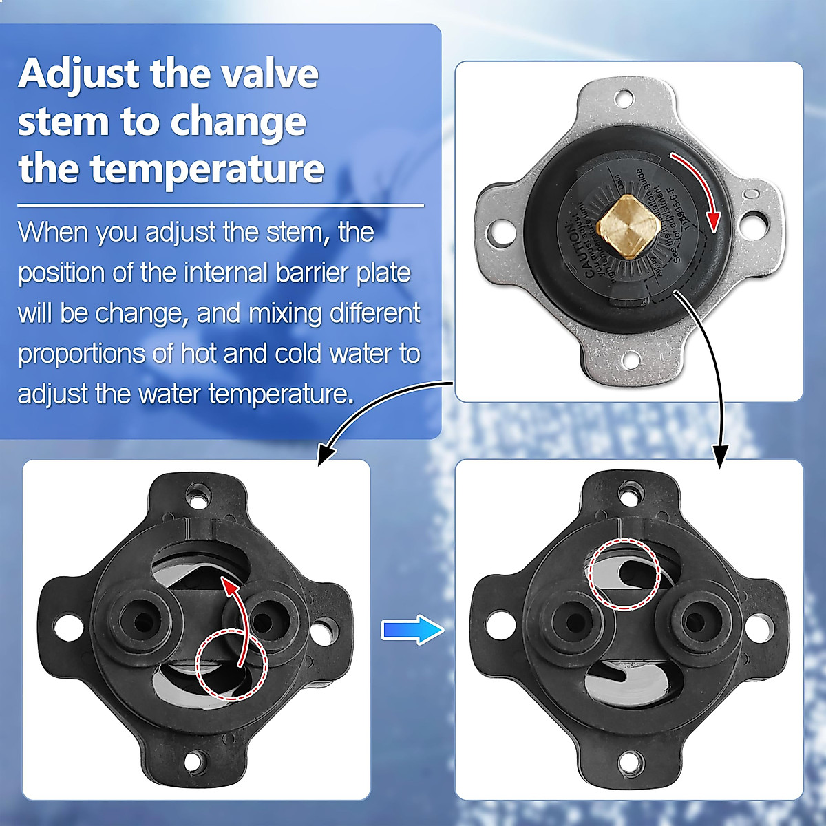 GP77886 Mixer Cap and GP500520 Pressure Balancing Unit Assembly Compatible with Kohler K-15701-K and K-15700-K mixing valve