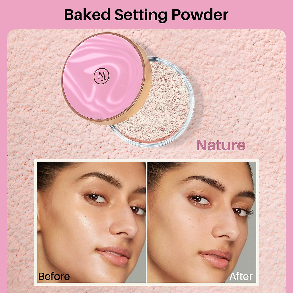 FV Translucent Loose Face Powder, Long Lasting & Lightweight Setting Powder with Matte Finish, Fine Powder for Natural Look, Minimizing Pores and Fine Lines Baking Powder 0.35oz (10g)