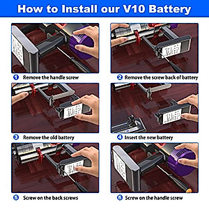 Homesuit V10 Battery Replacement,25.2V 4500mAh V10 Battery Compatible with Dyson V10 Animal V10 Absolute V10 Fluffy V10 Motorhead SV12 Cordless Stick Vacuum Cleaner Li-ion V10 Battery(Not Fit SV10)