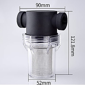 Yardwe Water Hose Filter 3pcs Stainless Household Parts Hose Pressure Transparent Pipe Strainer Washer Mesh Accessories Water Steel Pump Pre- Replacement Health Inlet for Filter Elbow Black