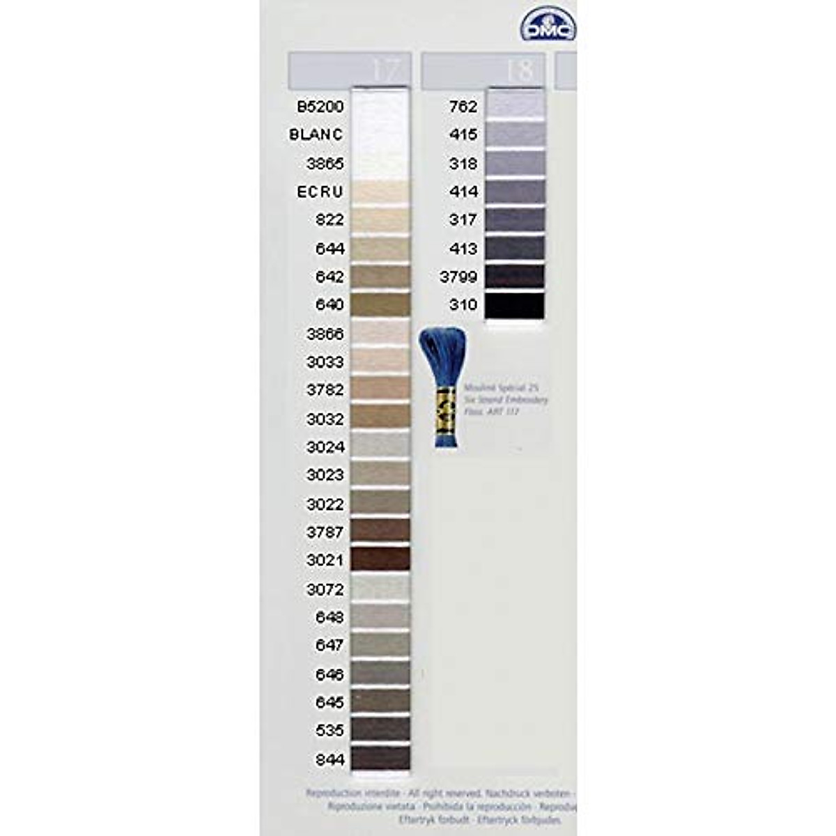 DMC 117-986 6 Strand Embroidery Cotton Floss, Very Dark Forest Green, 8.7-Yard