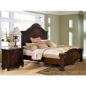 Signature Design by Ashley North Shore Traditional Panel Headboard ONLY, Queen, Dark Brown