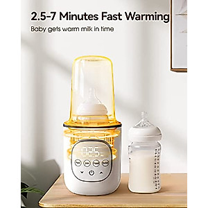 Bottle Warmer, Fast Baby Bottle Warmer for Breastmilk and Formula, with Timer and Accurate Temp Control, 8-in-1 Baby Milk Warmer BPA Free with Digital Display, Bottle Warmers for All Bottles