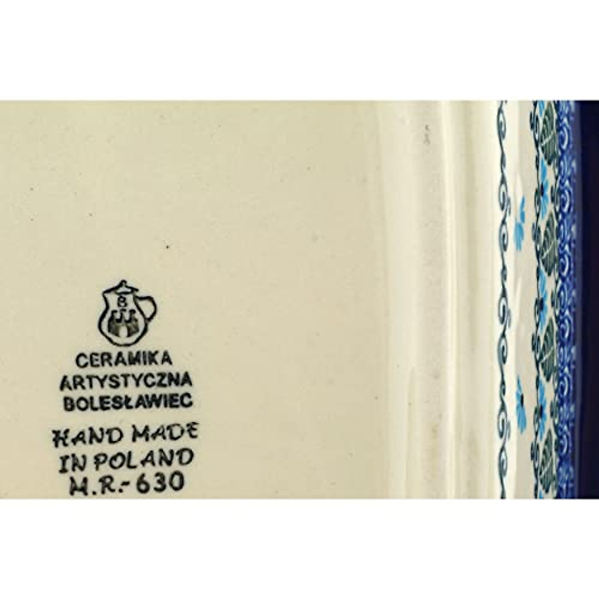 Polish Pottery Rectangular Baker 10-inch Forget Me Not made by Ceramika Artystyczna