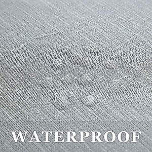 NLMUVW Round Fitted Vinyl Tablecloth with Elastic Edge 100% Waterproof Oil Proof PVC Table Cloth Wipe Clean Table Cover for Indoor and Outdoor, Light Grey, 40"- 44"