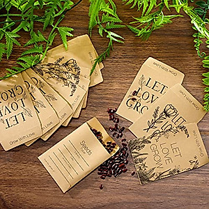 150 Pcs Wedding Favors Seed Packets Seed Envelopes Let Love Grow Kraft Packets Self Adhesive Small Flower Seed Coin Storage Packets for Guests Garden Wedding 2.25 x 3.25 Inches (Kraft)
