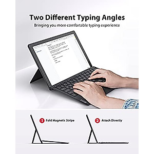 Inateck Surface Pro 7 Keyboard, Bluetooth 5.0, 7-Color Backlight, Compatible with Surface Pro 7/7+/6/5/4, KB02026 Gray