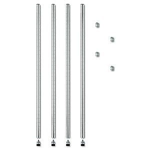 Alera ALESW59PO36SR 36 in. Stackable Posts for Wire Shelving - Silver (4/Pack)