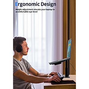 ERGOPOLLO Laptop Cooling Pad with Removable Semi-Conductor Cooling Chips and Two Cooling Fans, Adjustable Laptop Cooler Stand for Desk Compatible with 10 to 15.6 Inches Notebook PC Computer, Black