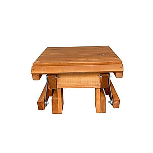 DARBUT Red Cedar Glider Foot Stool,Gliding Footstool,Red Cedar Rocking Chair Ottoman,Rocking Footrest,18.0" W X 17.0" D X 13.0" H (Stained)