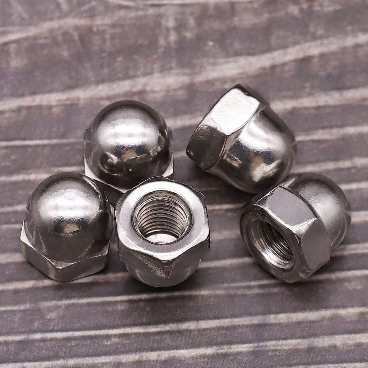 1/4-20 Acorn Hex Cap Dome Head Nuts, 304 Stainless Steel 18-8, Full Thead Coverage, 50 PCS