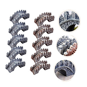 YARNOW 10pcs Zen Staute Exotic Plank Figurines Environments Decors Mini Shape Bridge Scene Landscaping (Random Color)