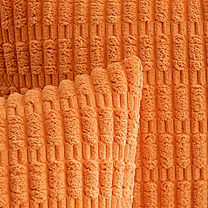 Woaboy Pack of 2 Corduroy Decorative Throw Pillow Covers 18X18 Inch Orange Couch Pillow Covers Soft Boho Throw Pillows Modern Farmhouse Home Decor for Sofa Living Room Bed