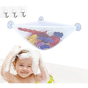 Bath Toy Storage Bath Toy Holder With 3 Strong Suction Cups - Bathtub Toys Net Holder Organizer - Corner Shower Caddy Bag For Kids And Toddlers - Bathroom Hanging Mesh Basket For Baby Boys And Girls