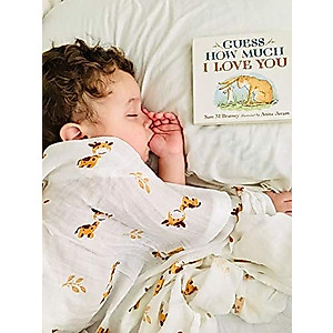 upsimples Baby Swaddle Blanket Unisex Swaddle Wrap Soft Silky Muslin Swaddle Blankets Neutral Receiving Blanket for Boys and Girls, Large 47 x 47 inches, Set of 4-Sika Deer/Elephant/Lion/Fox