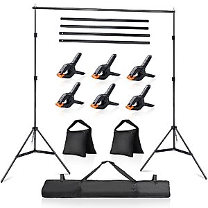 LDGHO Photo Video Studio 10x7Ft (WxH) Adjustable Background Stand Backdrop Support System Kit with Carry Bag