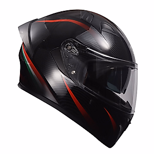 KYPARA Full Face Motorcycle Helmet with Internal Tinted Visor & DOT Approved for Moped ATV Cruiser Scooter (Bright Red, X-Large)