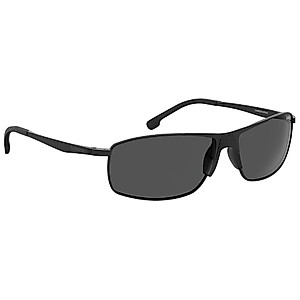 Carrera Men's 8039/S Rectangular Sunglasses, Black/Gray, 60mm, 15mm
