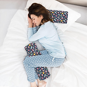 Vnurnrn Space Galaxy Neck Support Pillow Round Neck Roll Bolster Cylinder Pillow Cervical Pillows Shoulder Pillow for Leg Knee Back Head Support for Camp Work Women Men Traveling