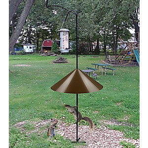 Ansionsol 19 Inch Wide Squirrel Baffle for Bird Feeder Pole, Outside Pole Mount Stopper & Bird House Guard for Outdoor Shepherd’s Hook, Brown, 1 Pack